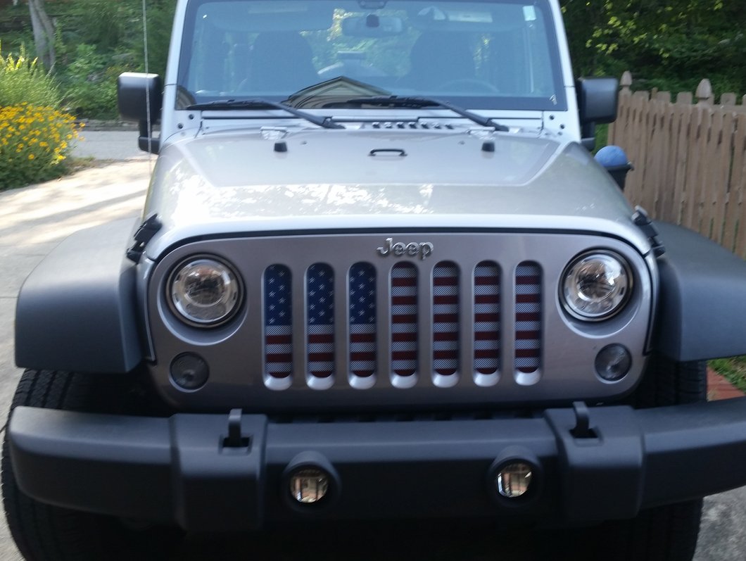 RedRock Mesh Grille Insert; Old Glory (07-18 Jeep Wrangler JK) | RedRock