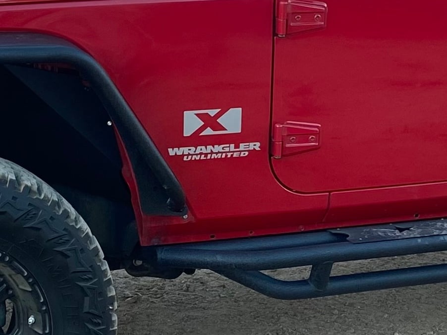 Jeep Licensed by RedRock X Logo with Wrangler Unlimited Decal; Silver ...